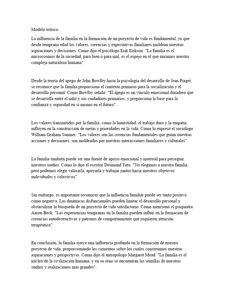 Modelo Terico | PDF | Familia | Sicología
