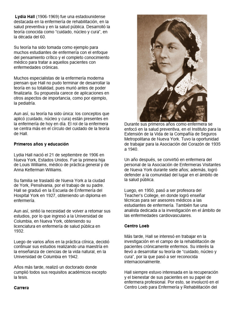 Teoría de Enfermería de Lydia Hall | PDF | Enfermería | Hospital