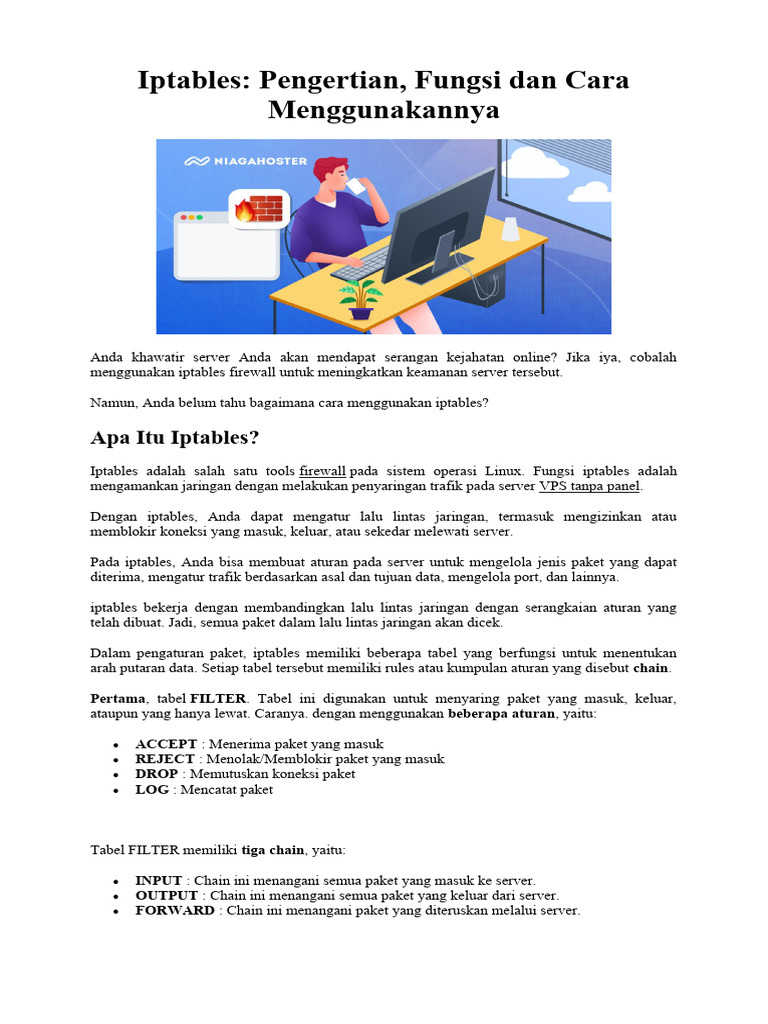 Iptables - Pengertian, Fungsi Dan Cara Menggunakannya | PDF | Metode & Bahan Ajar