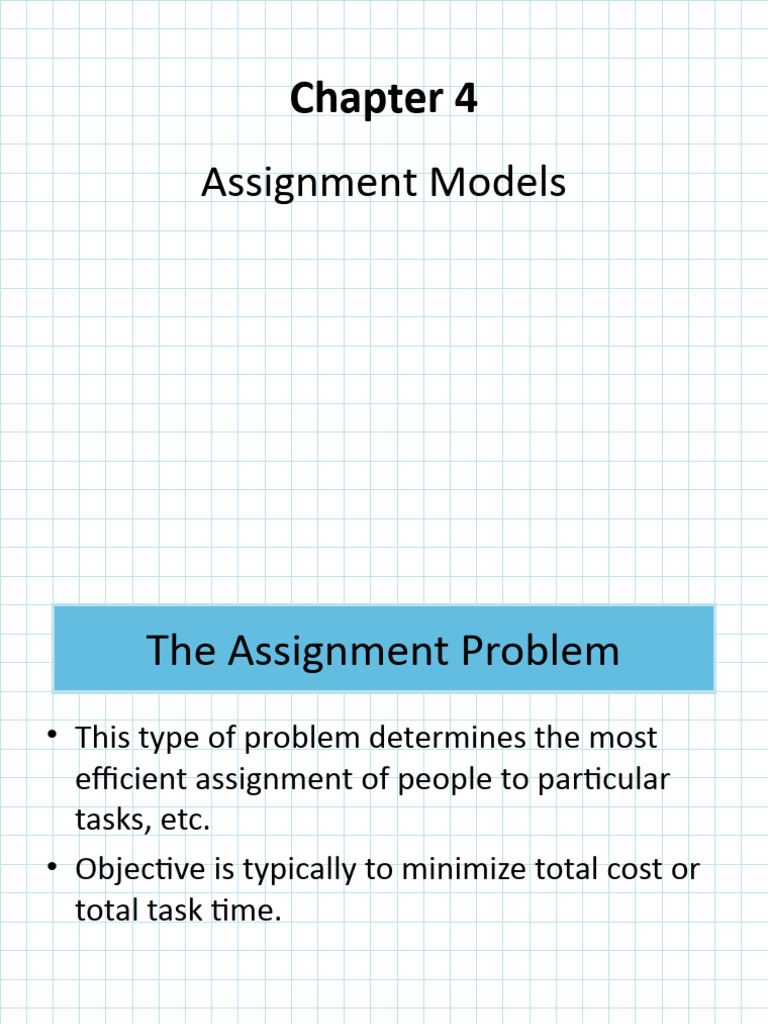 OR CH.4 - ASSIGNMENT Model | PDF | Algorithms | Applied Mathematics