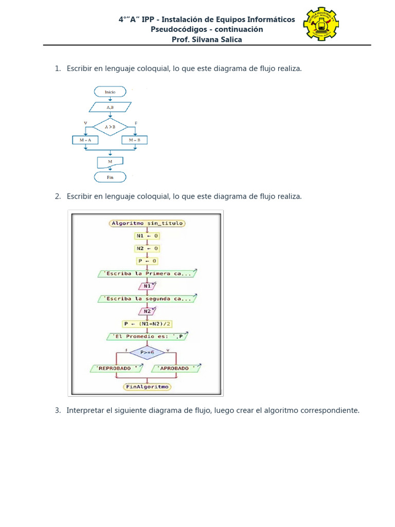 Pseudocódigos y Algoritmos para IPP 4°A | PDF | Informática | Tecnología
