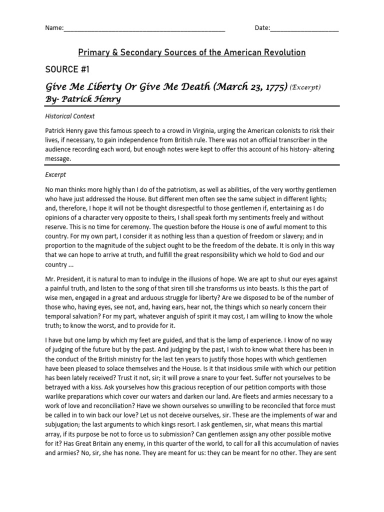 Lesson Plan 3 - American Revolution Sources | PDF