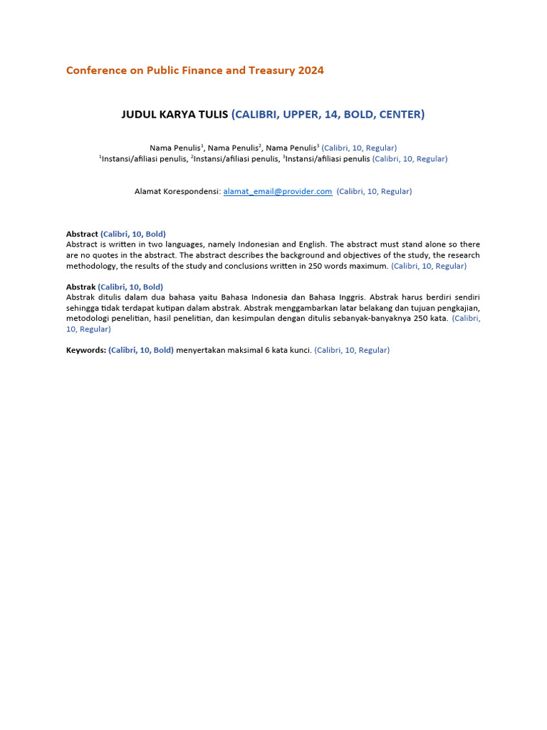 Full Paper Template (IND) - Conference On Public Finance and Treasury 2024 | PDF