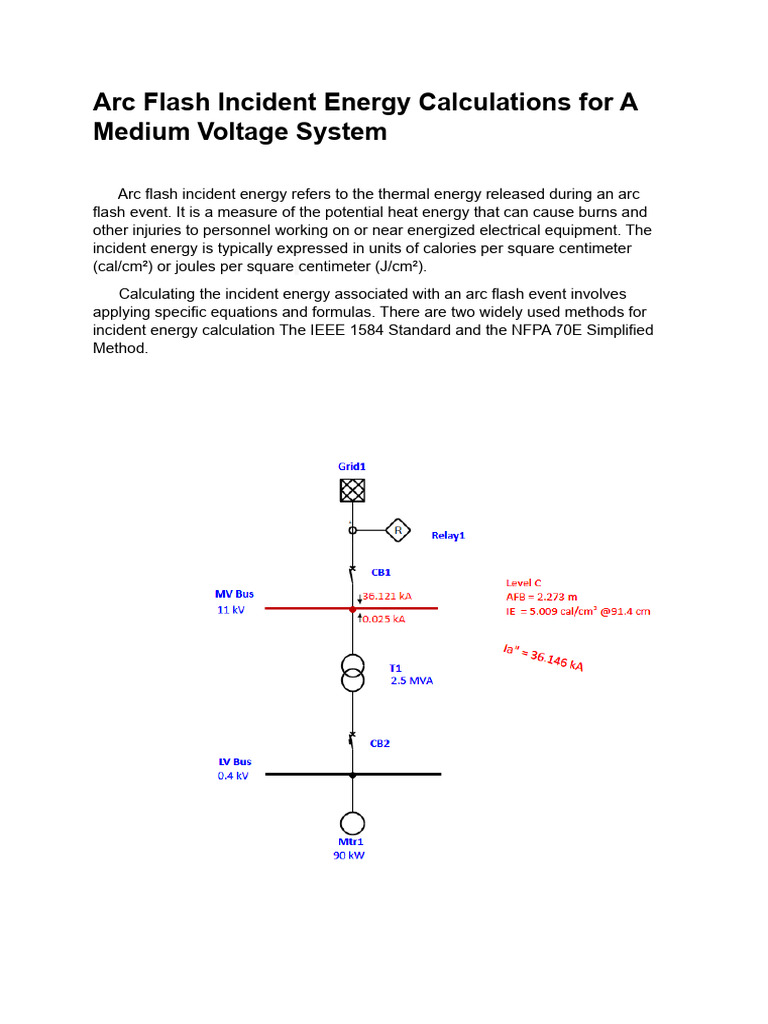 Arc Flash Incident Energy Calculations For A Medium Voltage System. | PDF | Electrical ...