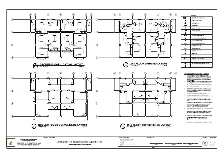 Ground Floor Lighting Layout 2Nd Floor Lighting Layout: A C D E F G B 1 ...