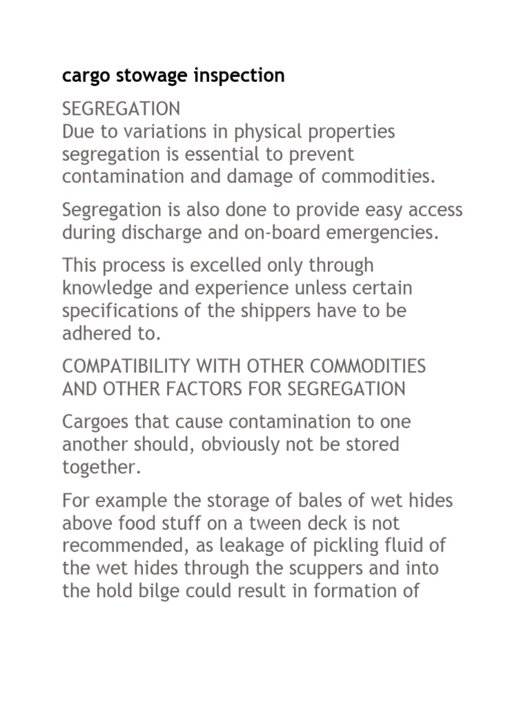 2.3 Stowage, Handling To Prevent Breaking Etc. | PDF | Cargo | Ships