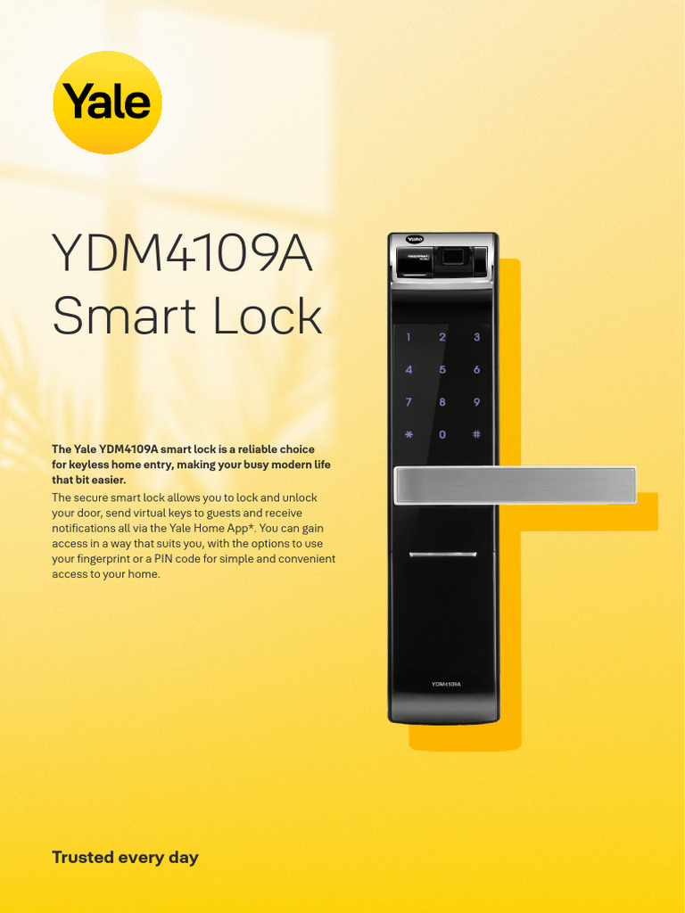 Yale YDM4109A Smart Lock Flyer English | PDF | Mobile App | Smart Devices