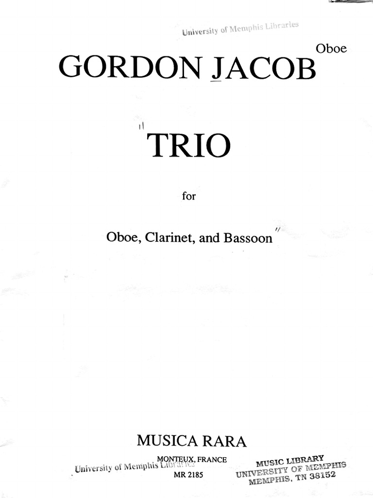 Gordon Jacob Trio Parts and Score | PDF