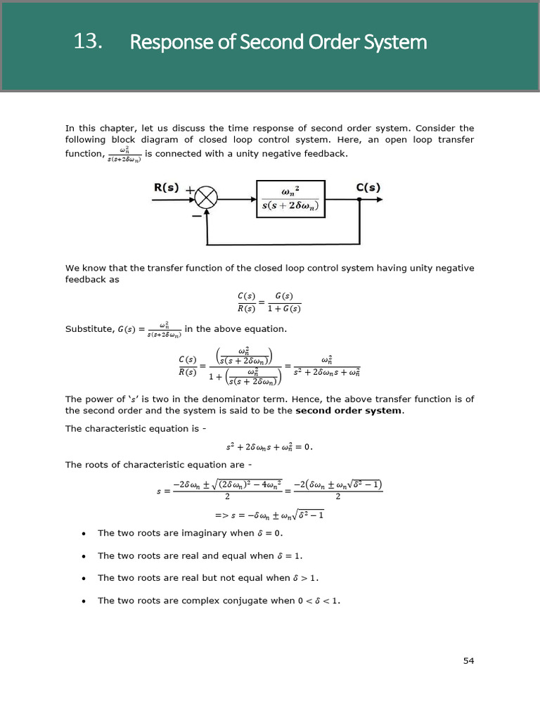 L13 Control Systems - Response of Second Order System | PDF | Telecommunications Engineering ...