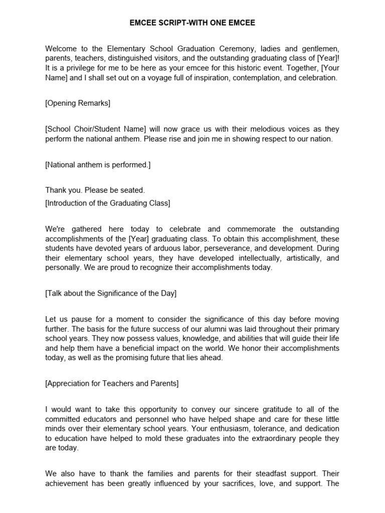 EMCEE SCRIPT GRADUATION-version 2 | PDF | Leadership | Teachers