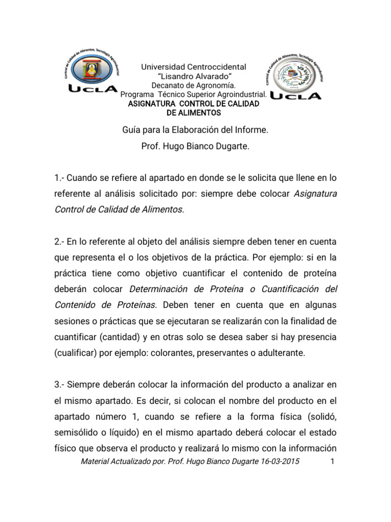 Guía para Elaborar Informes | Descargar gratis PDF | Leche | Valoración Guía para Elaborar Informes | Descargar gratis PDF | Leche | Valoración