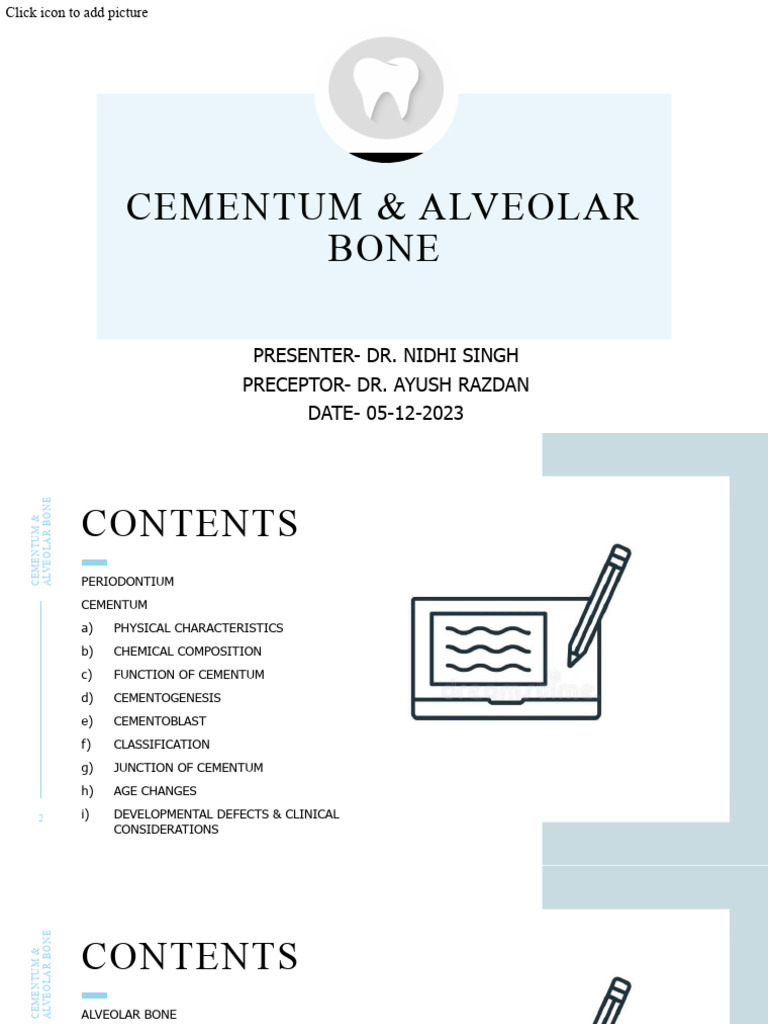 Cementum & Alveolar Bone | PDF | Human Tooth | Bone