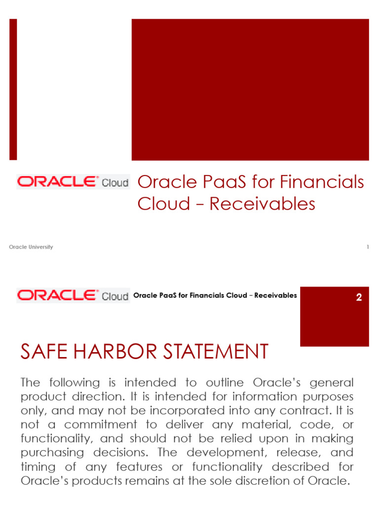 PaaS For Oracle FIN Cloud-Receivables | PDF | Cloud Computing ...