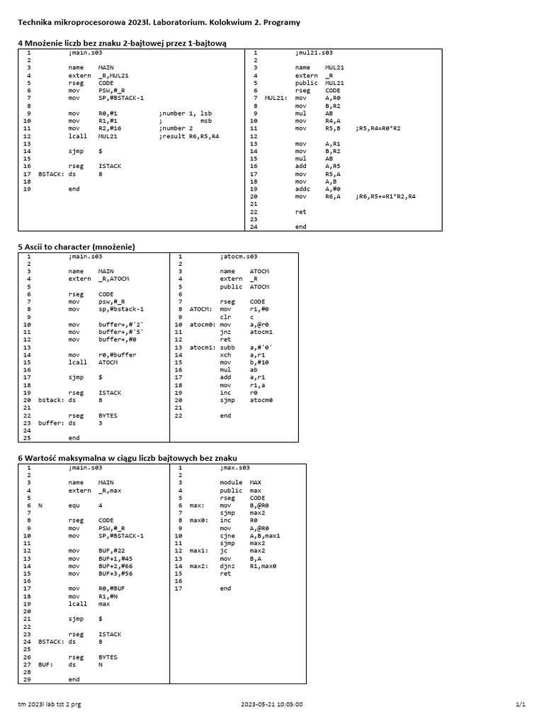 tm 2023l lab tst 2 prg | PDF