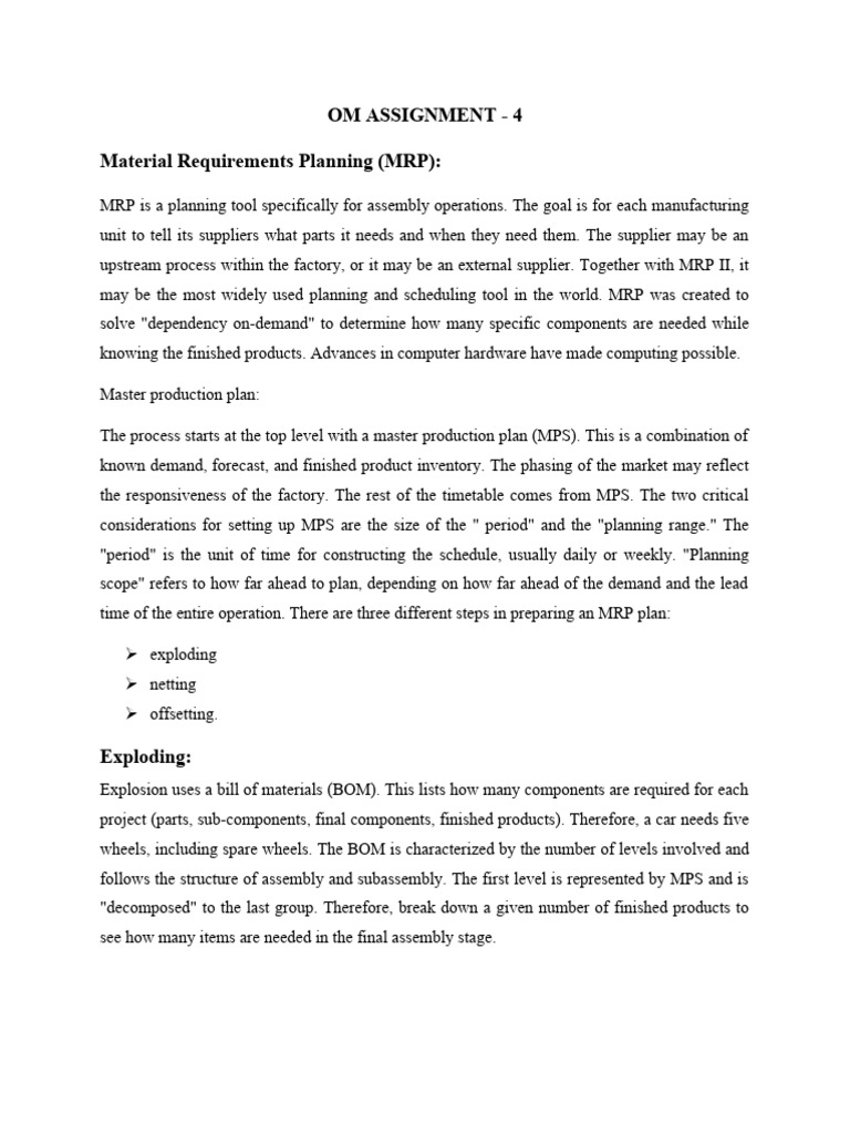 Understanding Material Requirements Planning | PDF | Business Economics ...