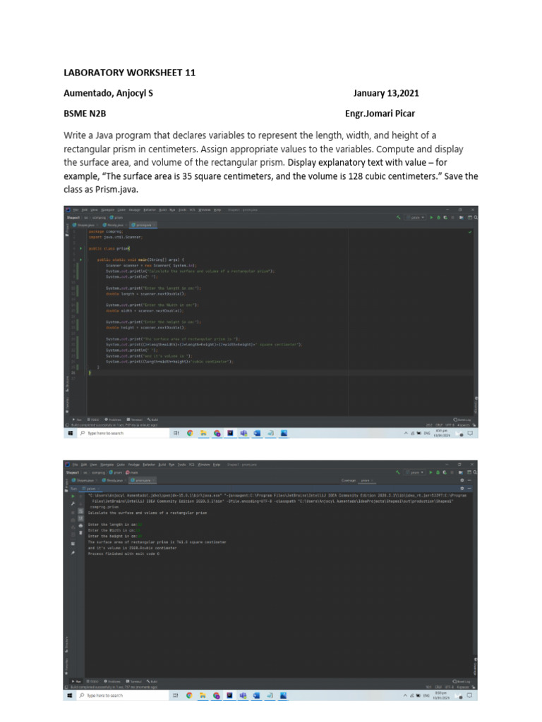 Laboratory Worksheet11 | PDF | Computers