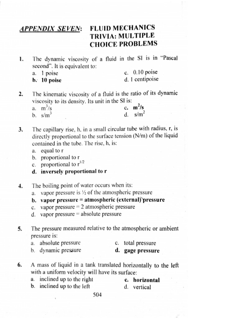 Hydrau Multiple Choice | PDF