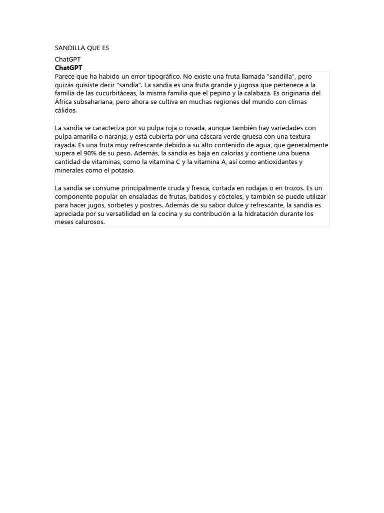 ¿Qué es la sandía y sus beneficios? | PDF