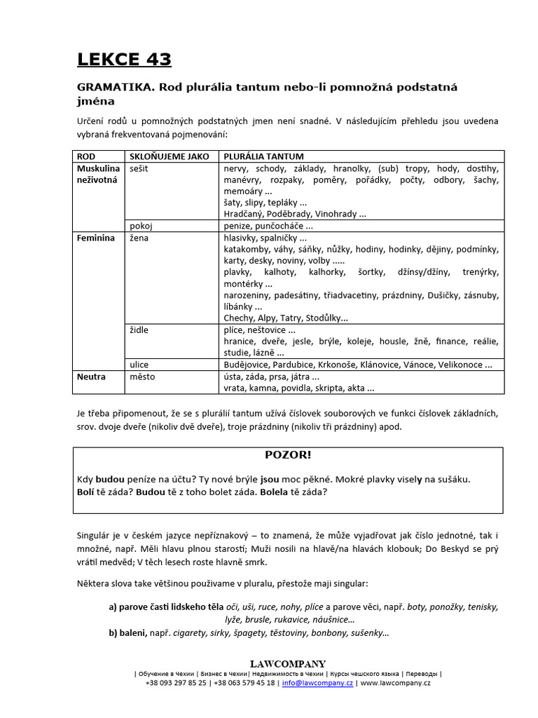 Lekce 43 | PDF
