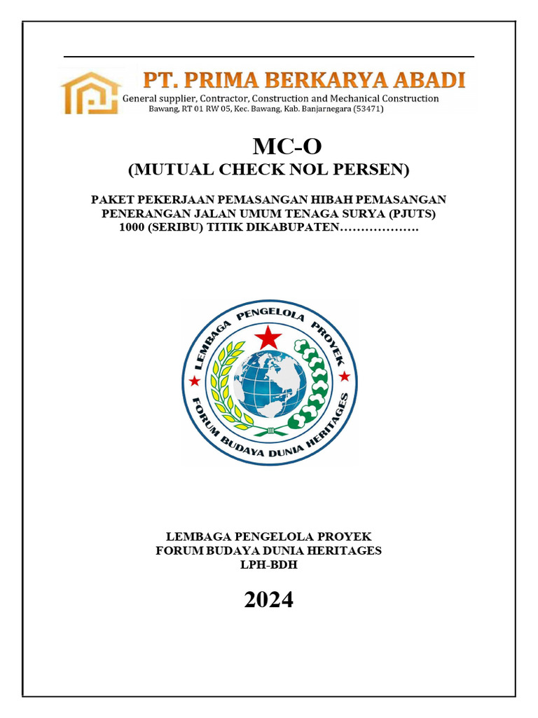 Form Laporan Pekerjaan Pjuts LPP-FBDH 2022 Kop Rev 01 | PDF