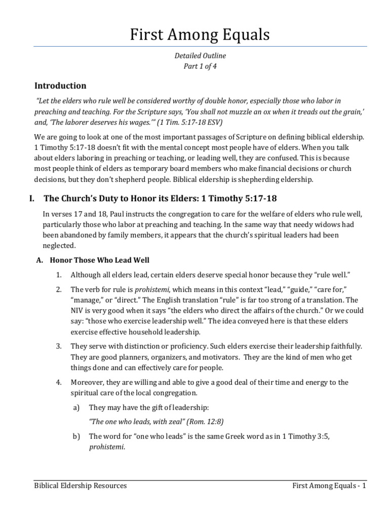 Understanding Biblical Eldership Roles | PDF | Elder (Christianity ...
