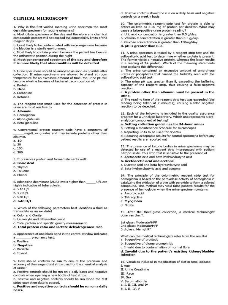 Clinical Microscopy Recalls | Download Free PDF | Clinical Medicine ...