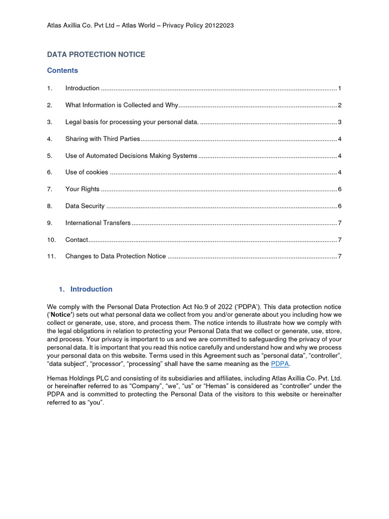 Data Privacy Notice - Atlas World English v2.0-1 | Download Free PDF | Http Cookie | Information ...