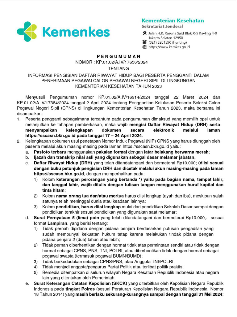 Pengisian Daftar Riwayat Hidup CPNS 2023 | PDF | Hukum