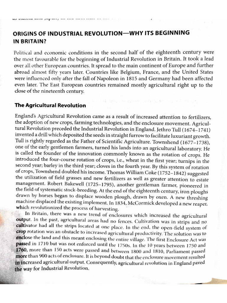 Causes of Industrial Revolution in England | PDF