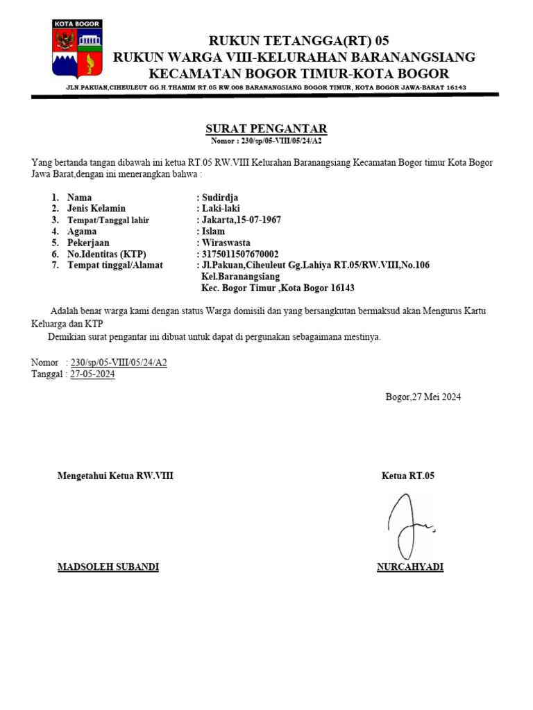 Format Surat Pengantar | PDF