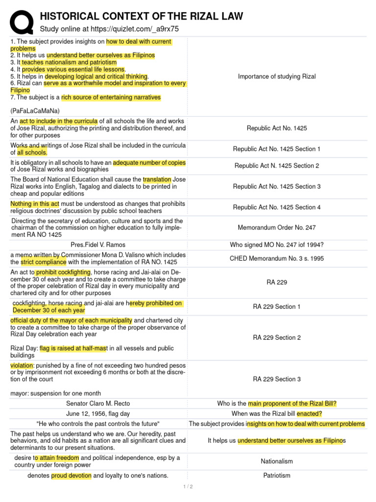 Rev Rizal Mod 1 | PDF | Philippines