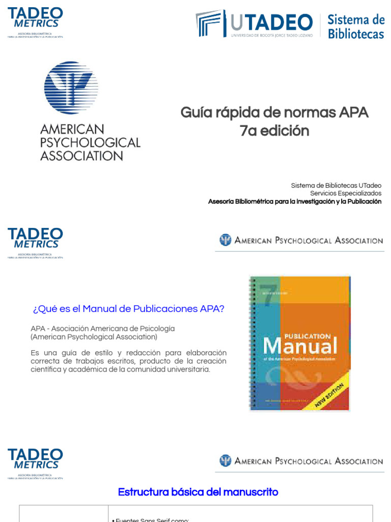 Apa 7 Edicion Guia Utadeo 2020 1 1 | PDF | Blog | Citación