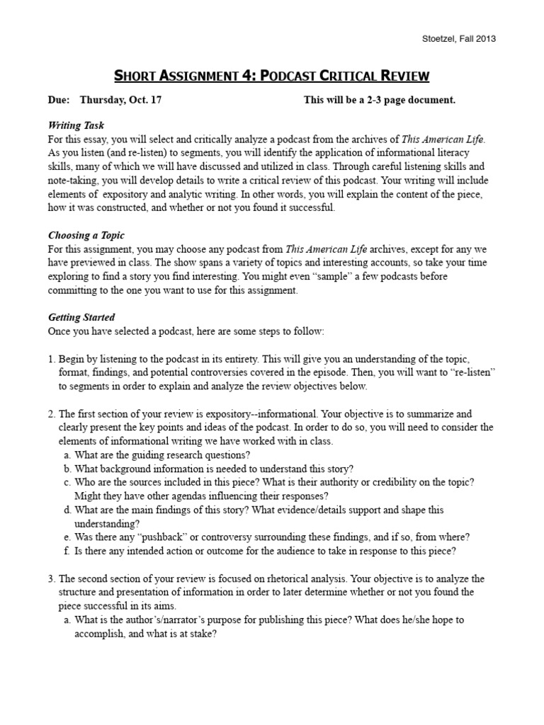 Podcast Analysis - 101 | PDF | Essays | Podcast