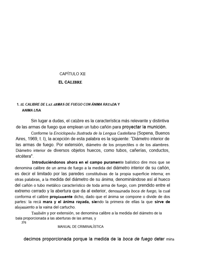 Medición y Nomenclatura del Calibre | PDF | Calibre | Cartucho (armas ...