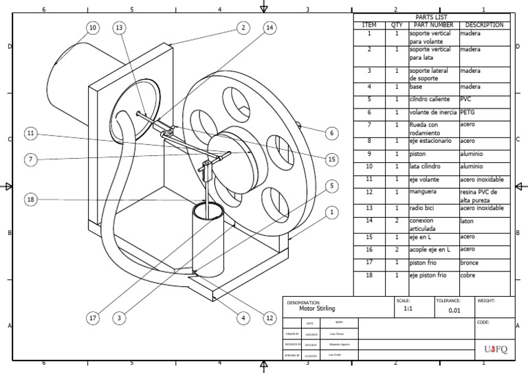 Plano Motor Stirling | PDF | Motor de combustión interna | Tecnología ...