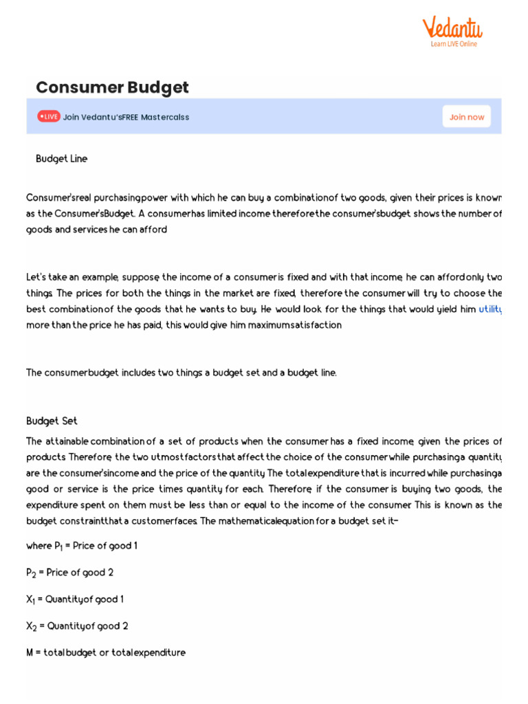 Consumer Budget | PDF