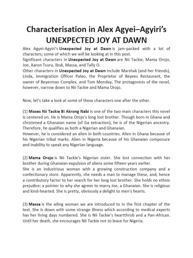 Characterisation in Second Class Citizen | PDF