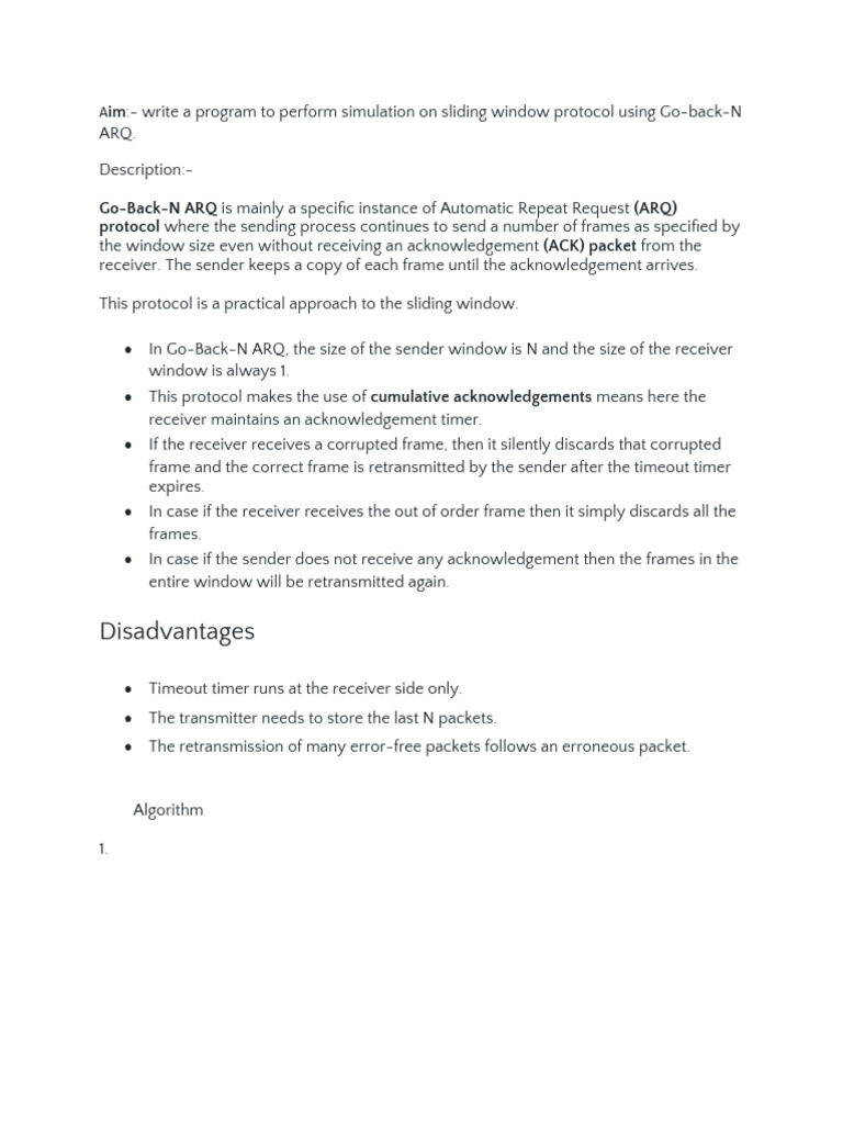 12 Go-back-N Algorithm, Program | PDF | Transmission Control Protocol | Network Architecture