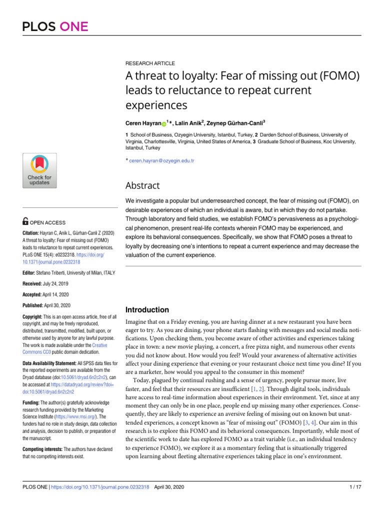 Fomo 2 | PDF | Experience | Envy