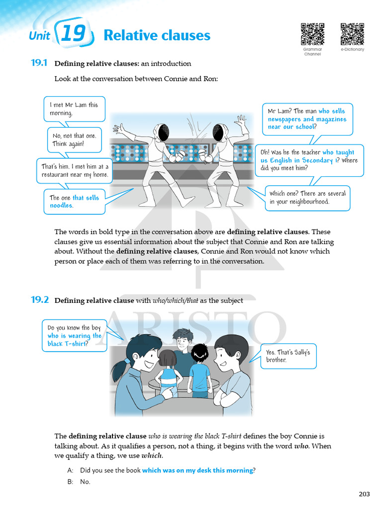 Understanding Defining & Non-Defining Relative Clauses | PDF | Verb | Subject (Grammar)