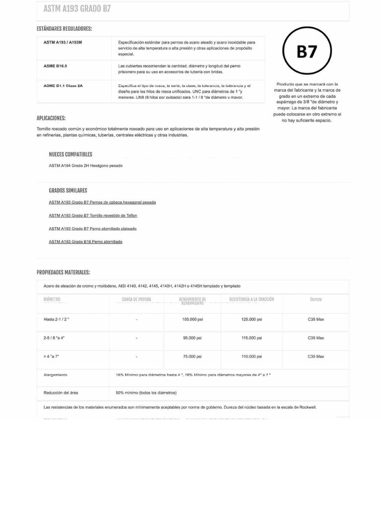 Ficha Tecnica Esparrago B7 | PDF