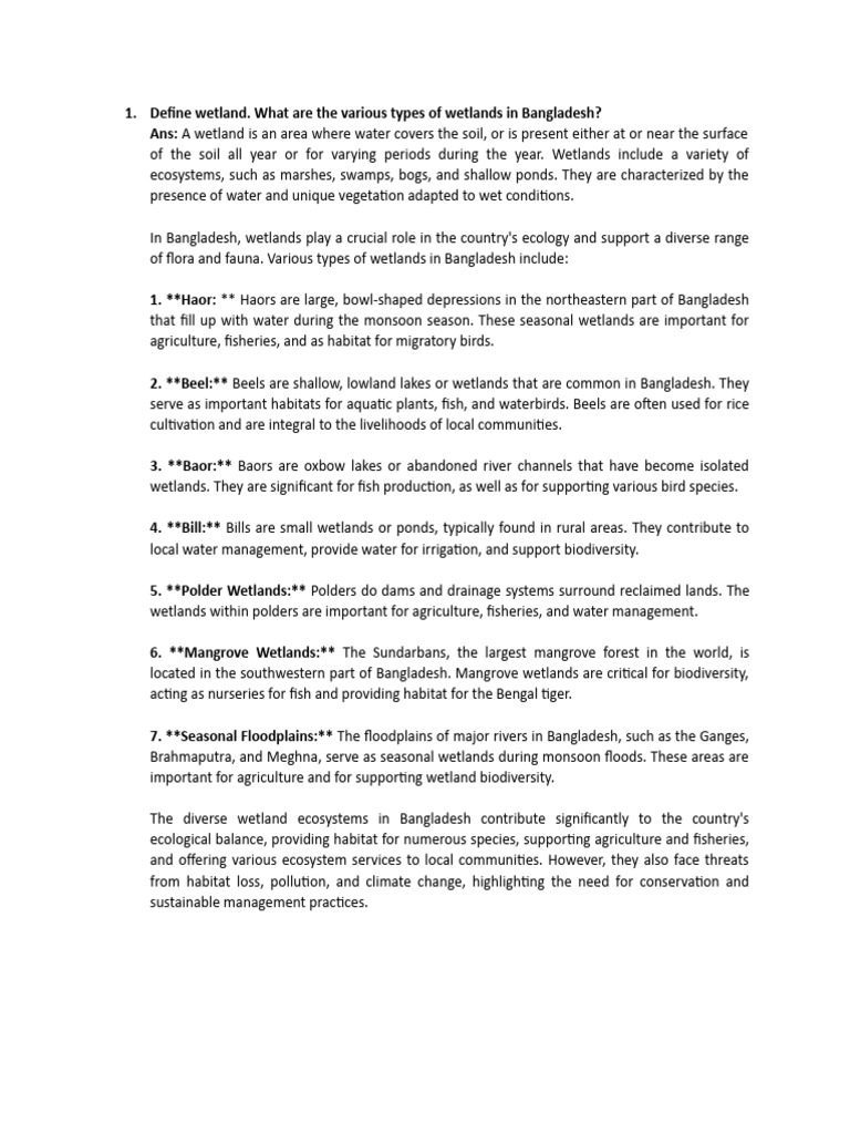 Final Geo | PDF | Climate Change | Wetland