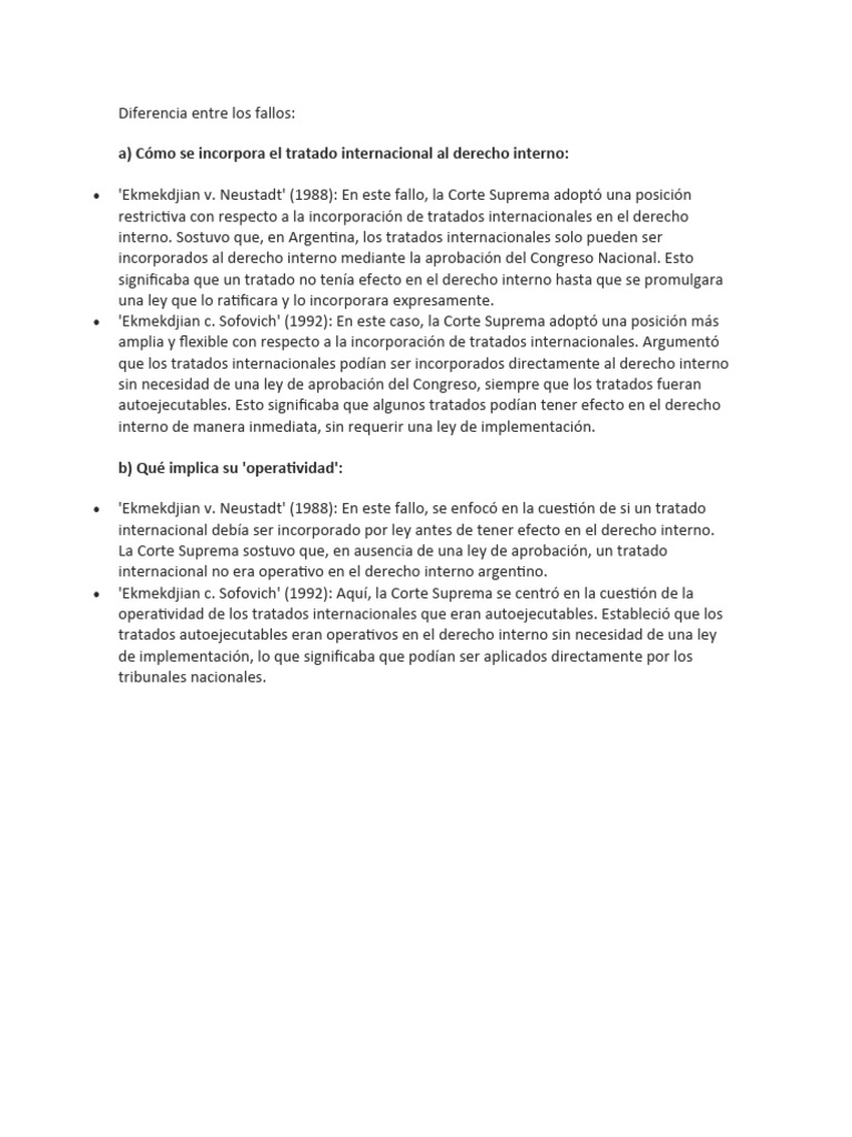 Trabajo práctico Comparación entre fallos | PDF