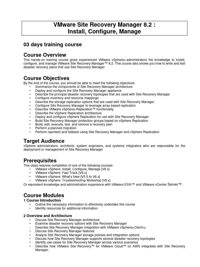 Vmware SRM 8 | PDF | Replication (Computing) | Computer Data Storage