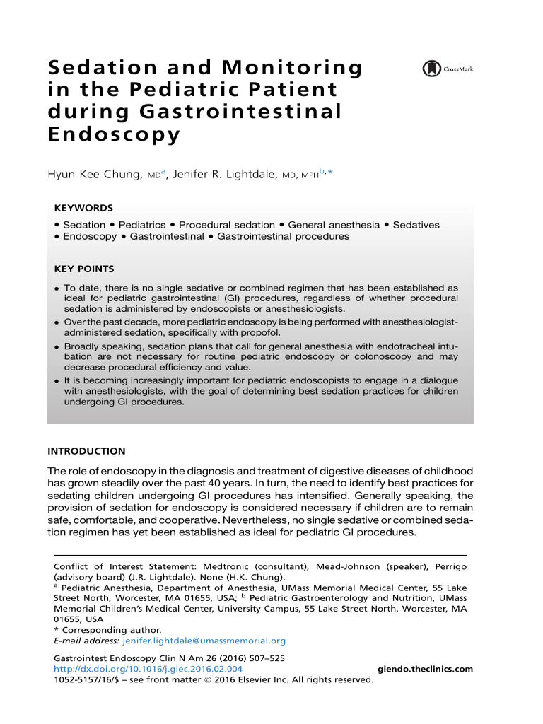 Pediatric GI Endoscopy Sedation Practices | PDF | Anesthesia | Clinical ...