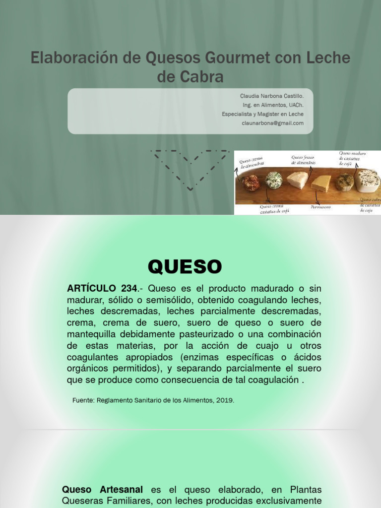 Elaboración de Quesos Gourmet Con Leche de Cabra | PDF | Queso | Leche