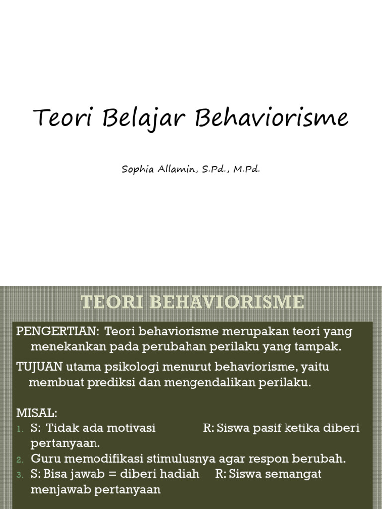 Teori Belajar Behaviorisme | PDF | Sains & Matematika