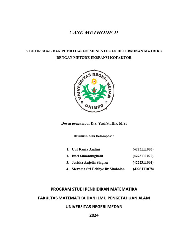 Case Methode II Kel 3 '' EKSPANSI KOFAKTOR'' | PDF | Metode & Bahan Ajar