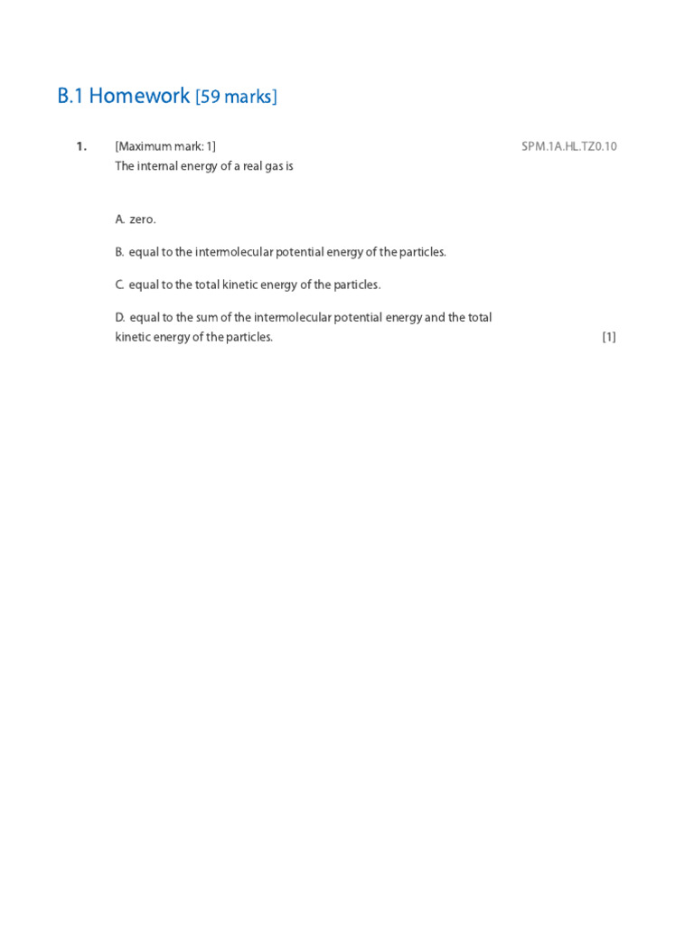 B.1 Thermal Energy Questionbank W - Out Answers | PDF | Temperature | Gases
