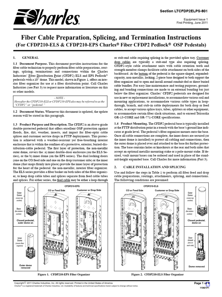 Fiber Cable Preparation, Splicing, and Termination Instructions | PDF ...